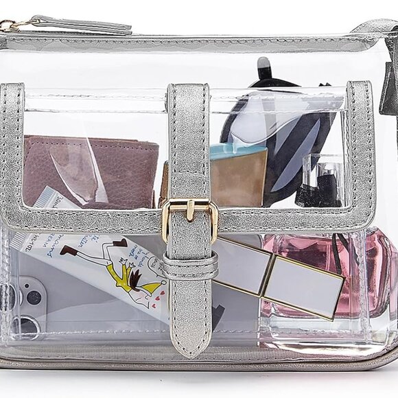 Bags | Clear Bag Stadium Approved Pvc Crossbody Purse For Women ...